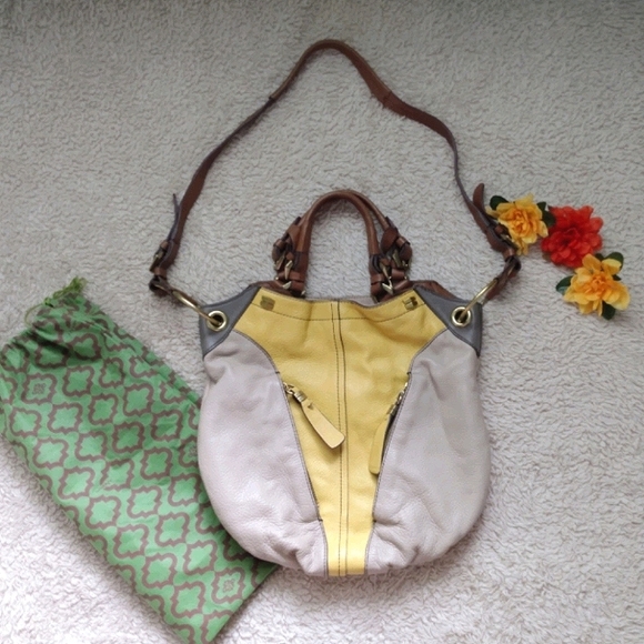 orYANY | Bags | Oryany Victoria Yellow And Taupe Leather Tote | Poshmark